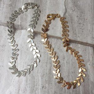 JPeace Designs | Jewelry | Chevron Chain Bracelet Gold Or Silver | Poshmark